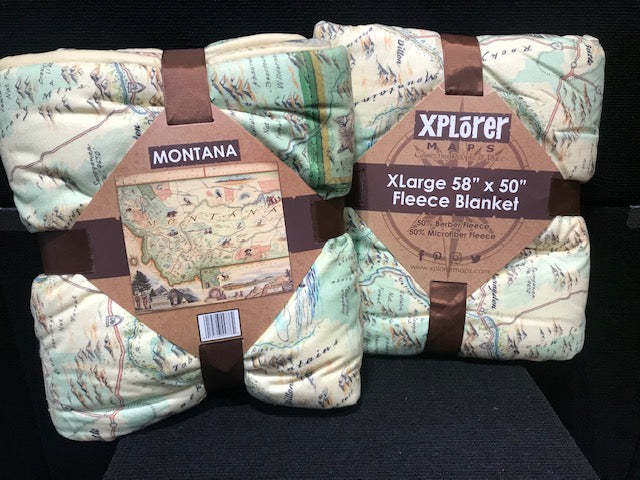 Montana Soft Fleece Map Blanket