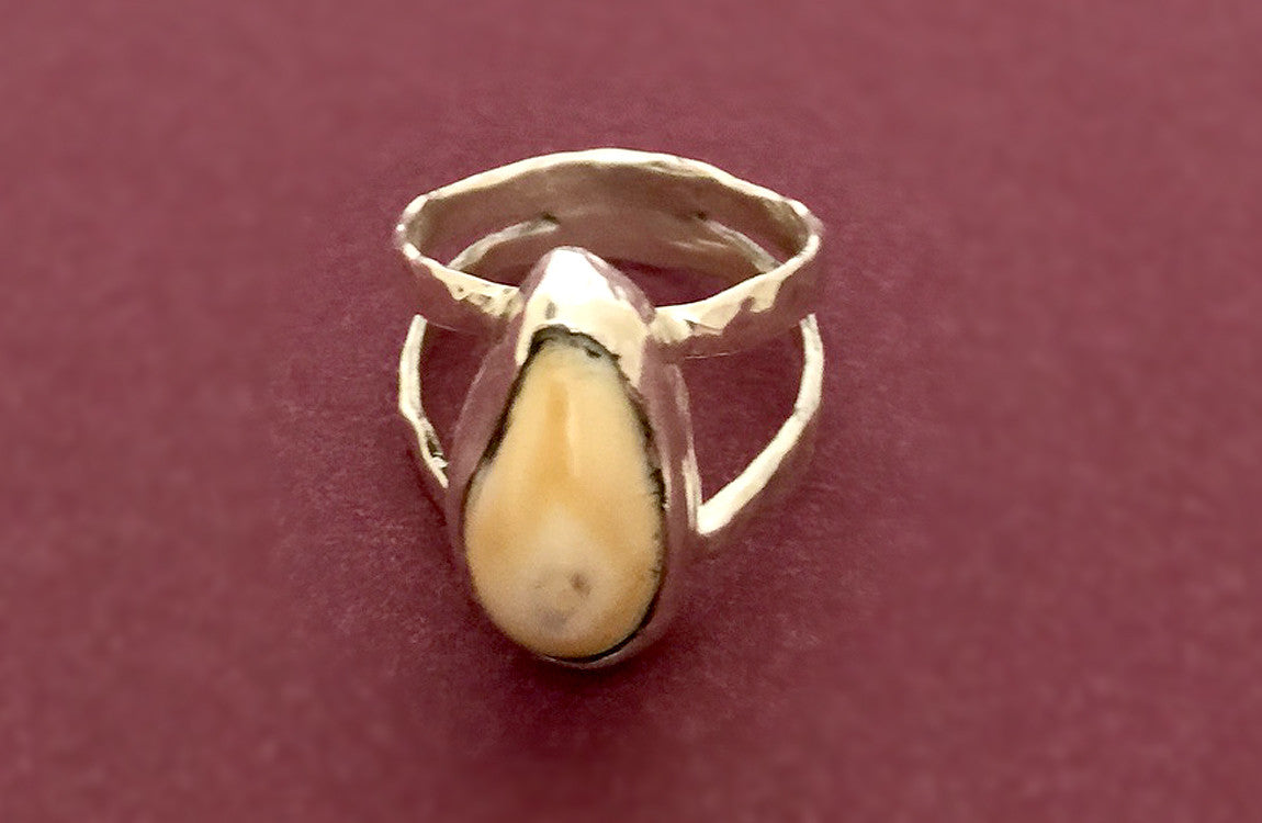 Elk Tooth Ring, Sterling